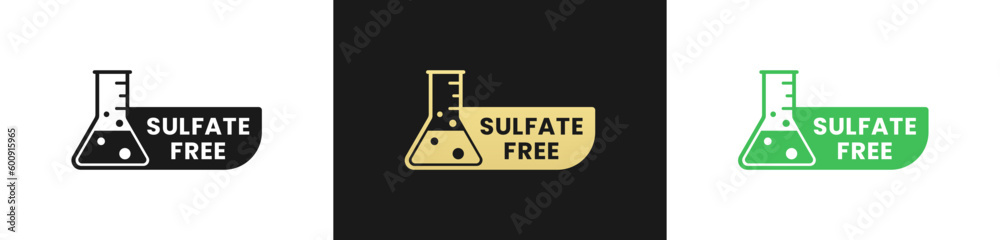 Sulfate free label or Sulfate free icon vector isolated in flat style ...