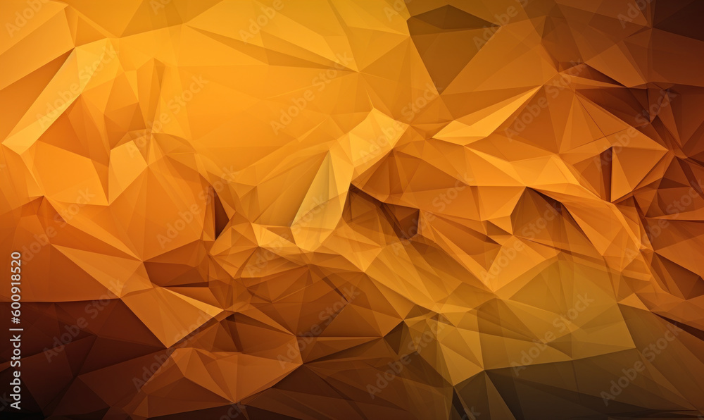Abstract ochre color background or wallpaper with polygons, triangles ...