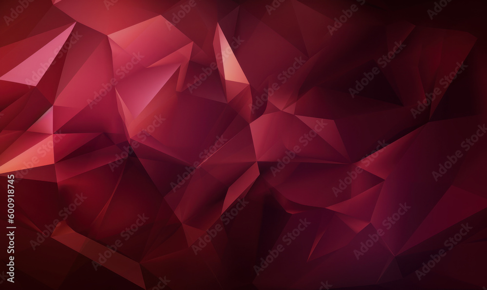 Abstract maroon color background or wallpaper with polygons, triangles ...