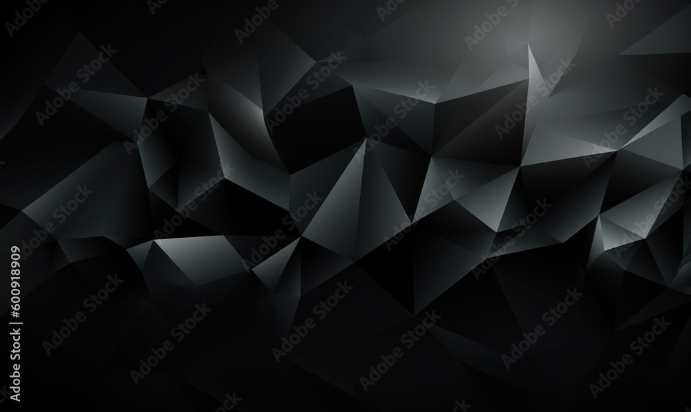 Abstract black color background or wallpaper with polygons, triangles ...