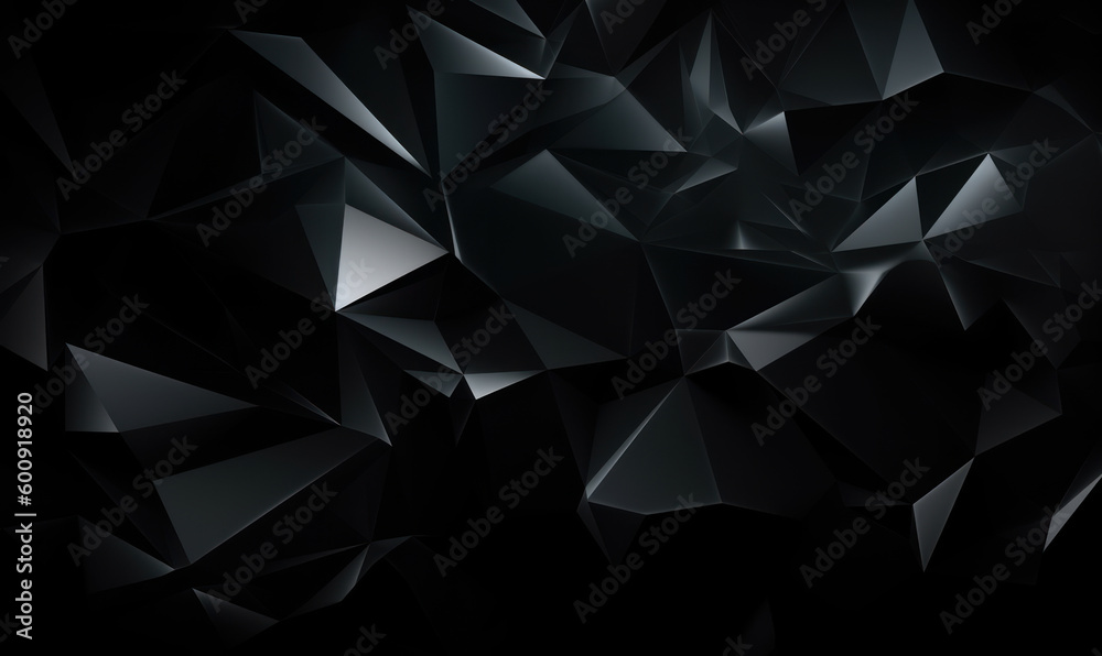 Abstract jet black color background or wallpaper with polygons ...