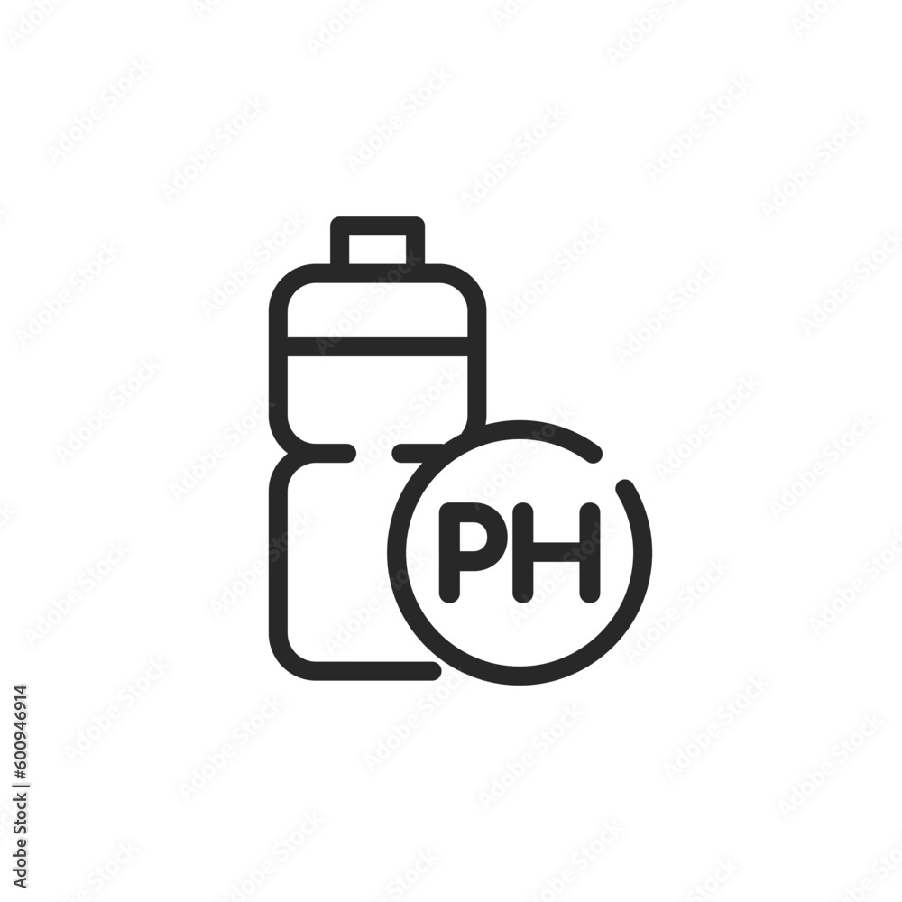 Vecteur Stock Vector Icon Illustrating a Water Bottle and PH Indicator ...