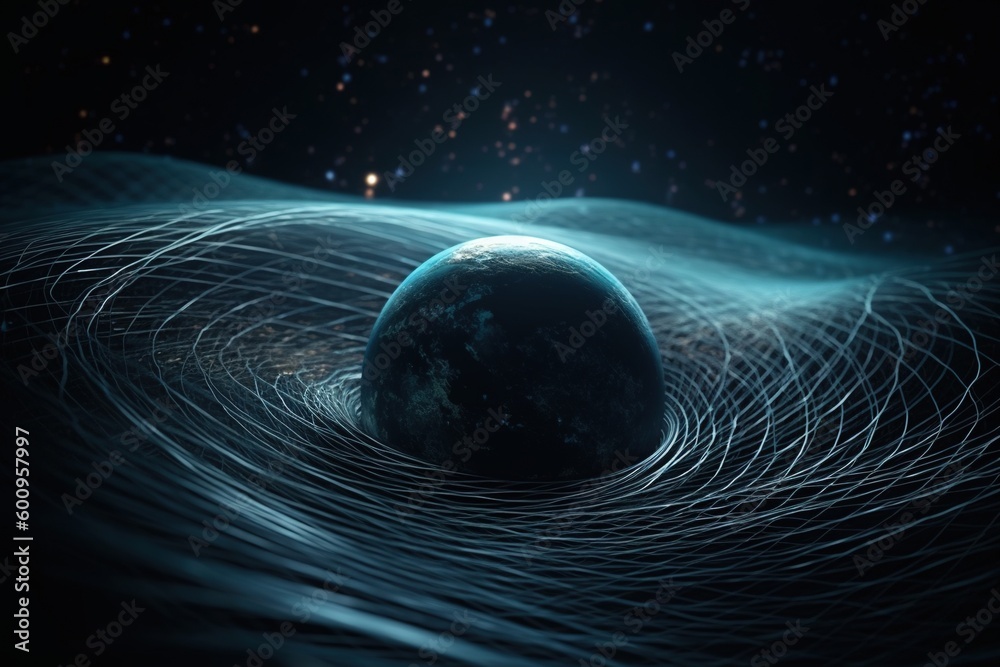 Gravity planet earth, gravitational waves concept. Physical and ...