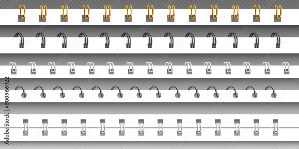 Realistic spiral wire notebook binder for calendar mockup. Metal and ...