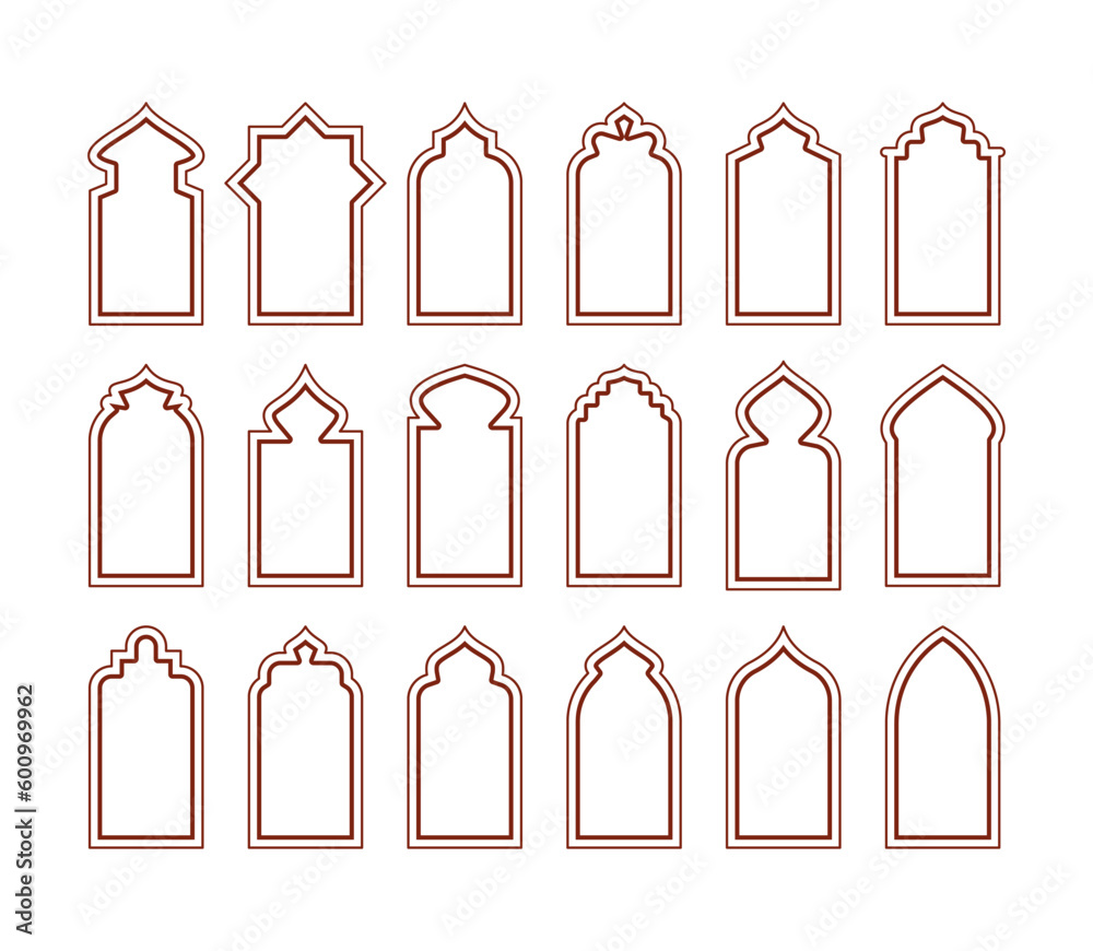 Islamic window vector isolated on white background Stock Vector | Adobe ...