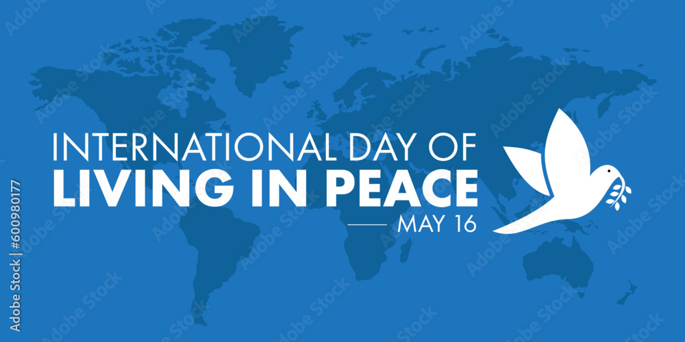 International day of living together in peace, globe in the background ...
