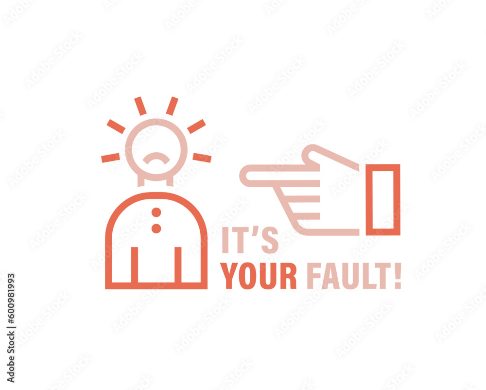 My fault icon, pictogram. Acknowledgement of a mistake. Stock Vector ...