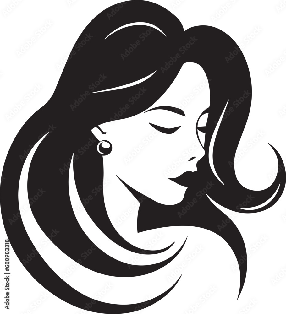 Woman head logo, woman icon, woman head silhouette, vector illustration ...