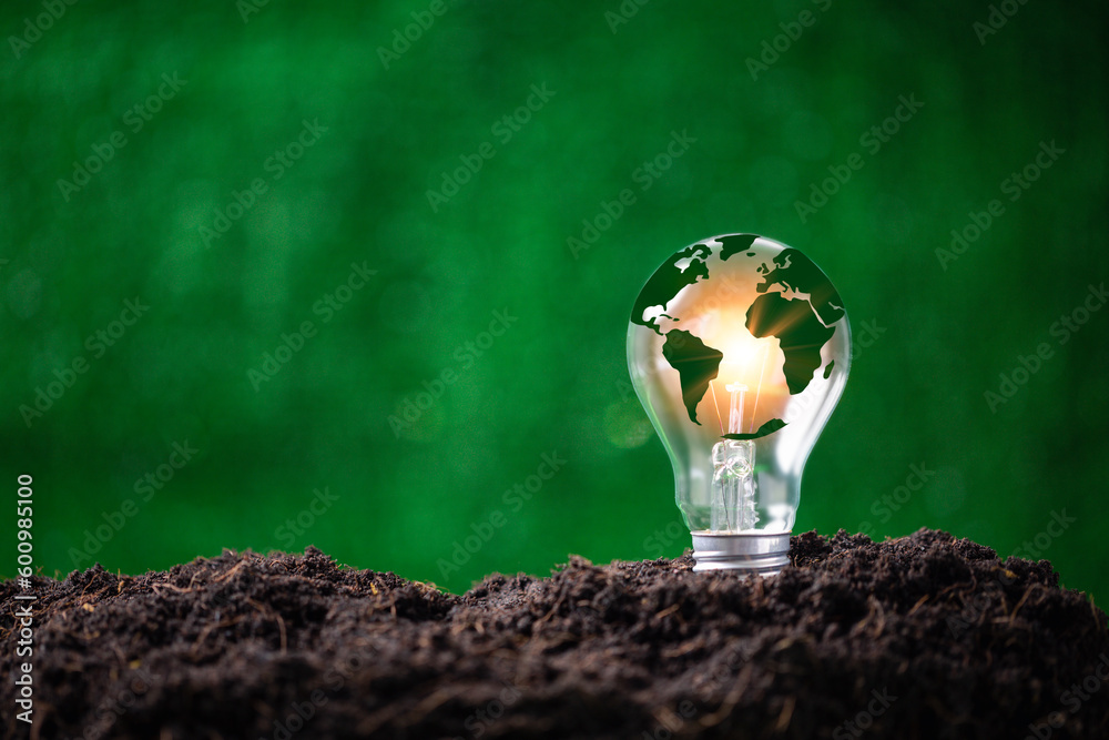 Concept of renewable energy innovation and green earth. Sustainable ...