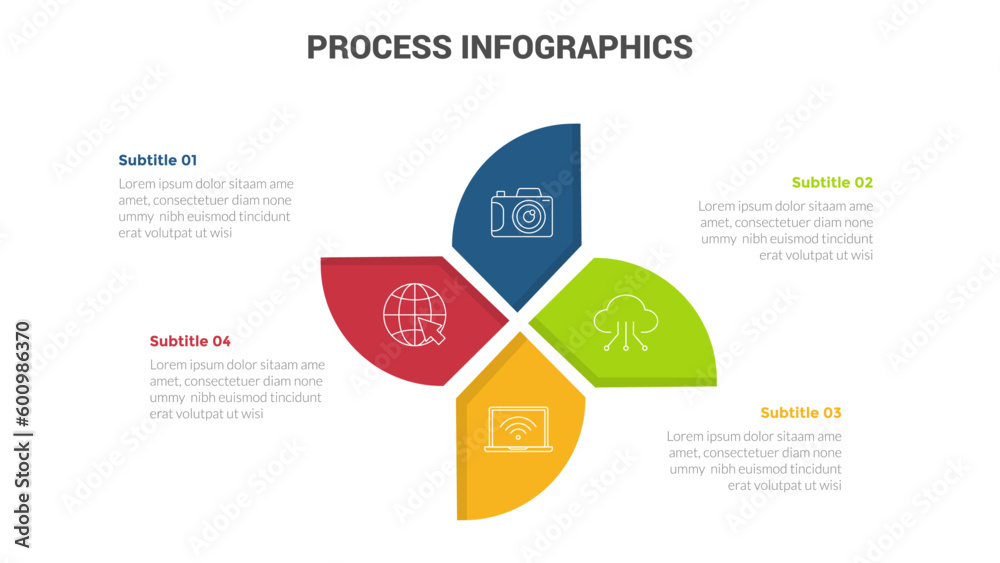 business process stage infographics template diagram banner with fan ...