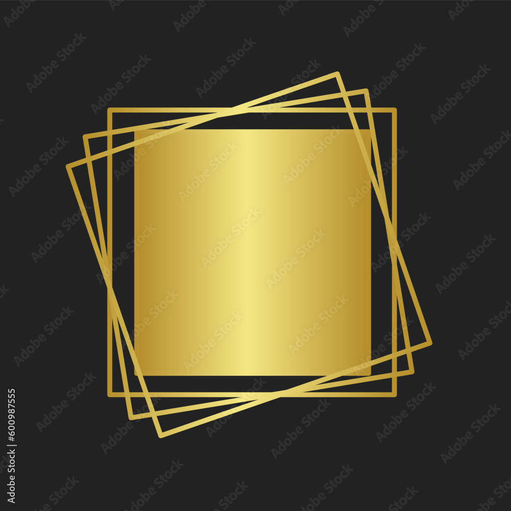 Vetor de Box shape luxury border frame vector with gold filled base do ...