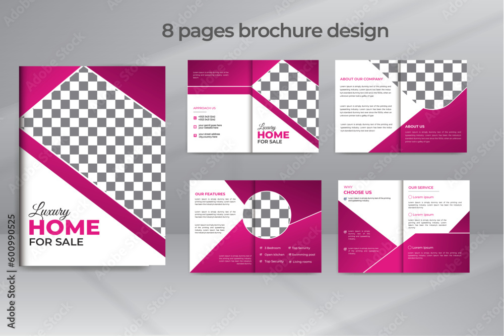 Brochure Template, Real Estate 8 Page Brochure Design. Construction ...