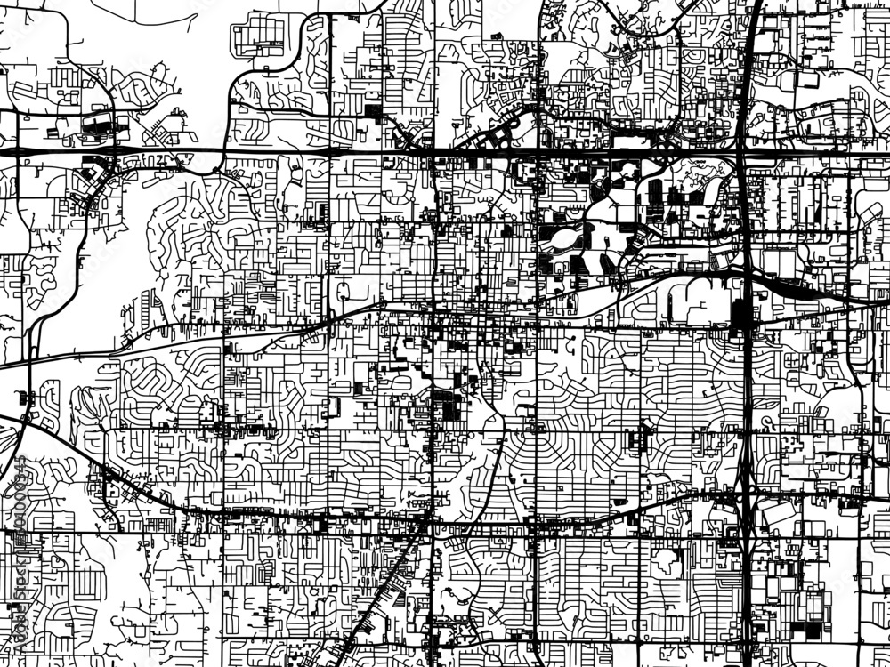 Vector road map of the city of Arlington Texas in the United States of ...