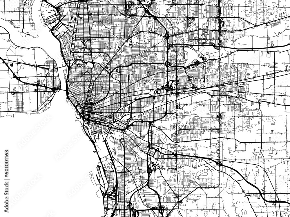 Vector road map of the city of Buffalo New York in the United States of ...