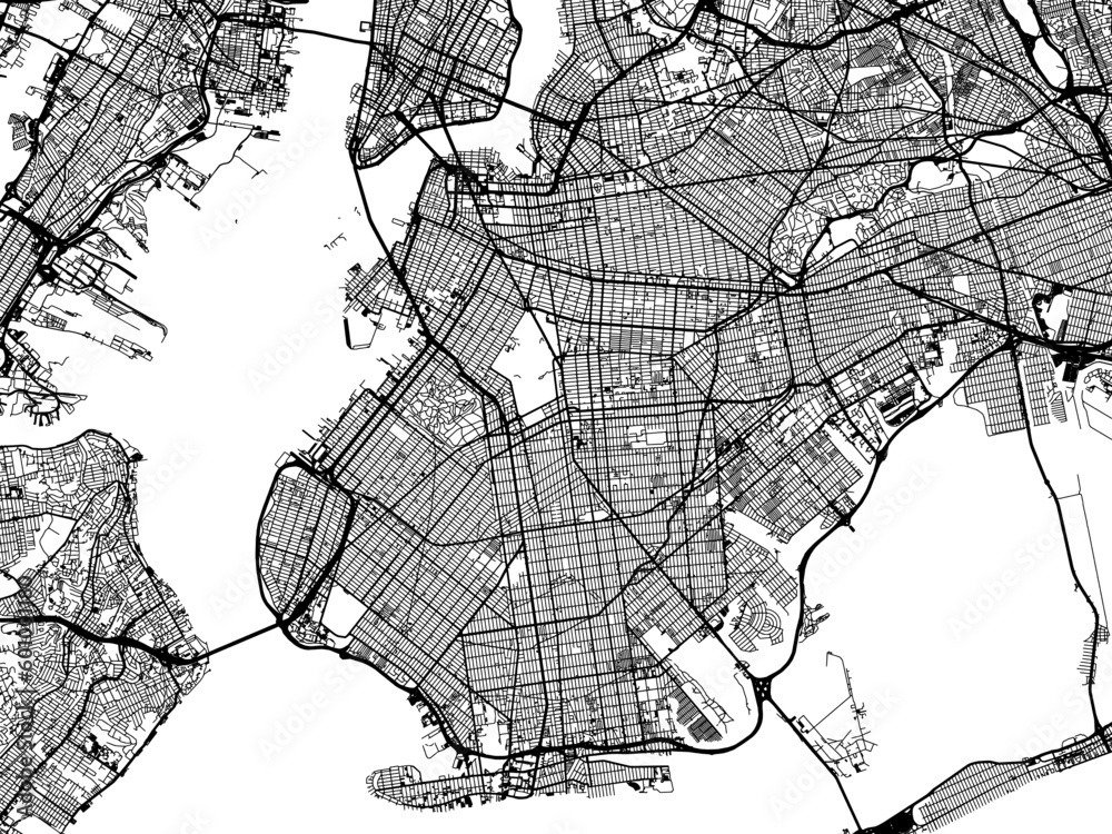 Vector road map of the city of Brooklyn New York in the United States ...