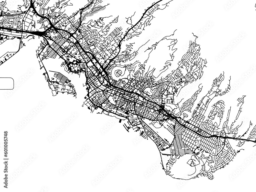 Vector road map of the city of Honolulu Hawaii in the United States of ...