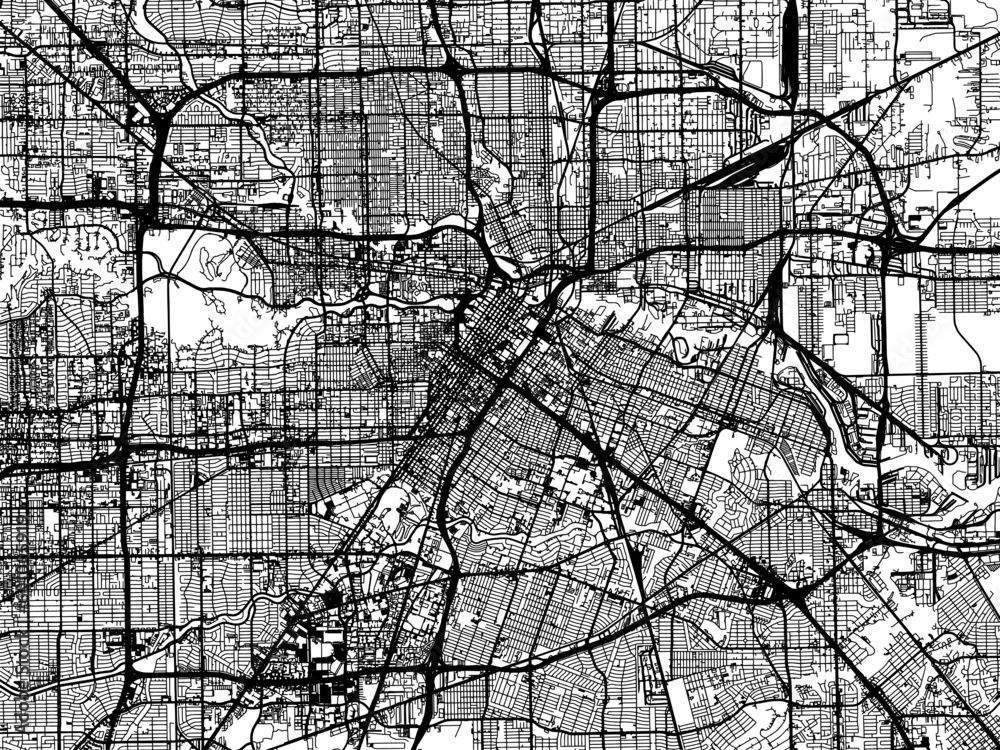 Vector road map of the city of Houston Texas in the United States of ...