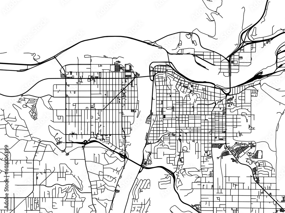 Vector road map of the city of Lewiston Idaho in the United States of ...