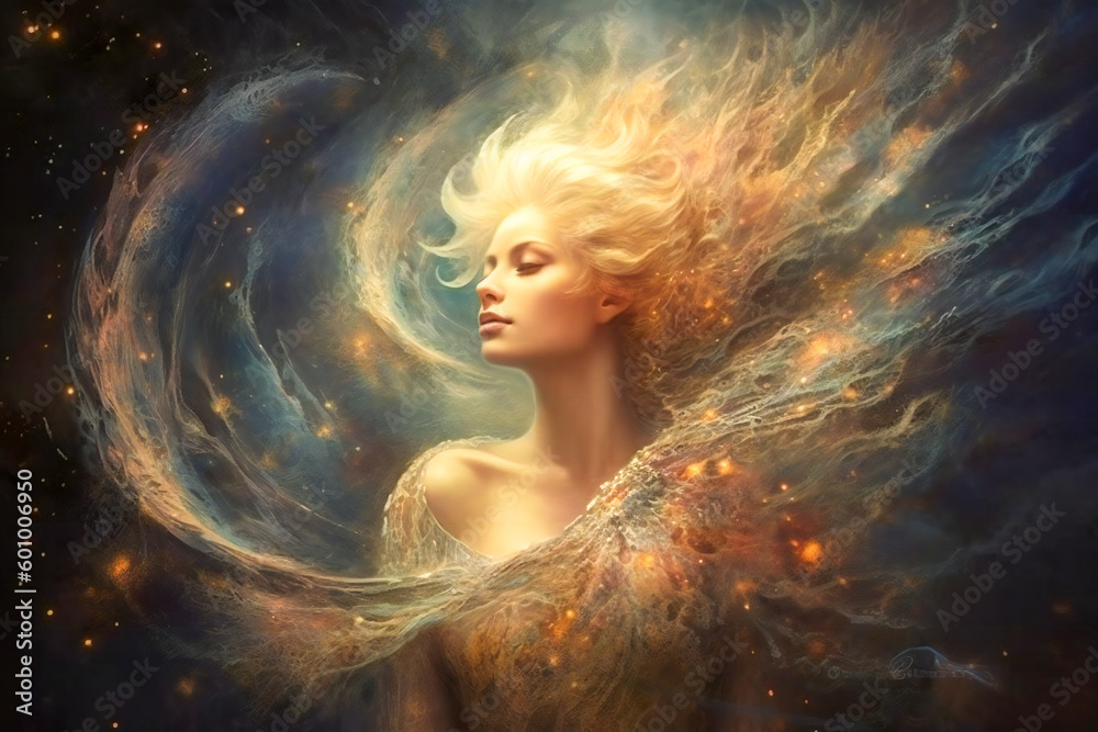 Fantasy ethereal celestial being. Created with Generative AI technology ...