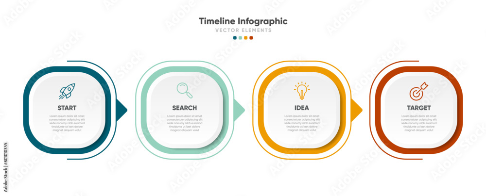 Timeline infographic design with 6 options or steps. Infographics for ...