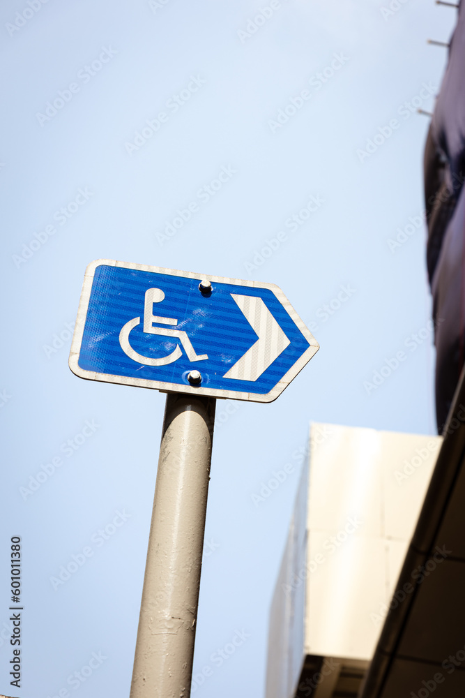 wheelchair sign on the street, blue Traffic Signs in Hong Kong ...