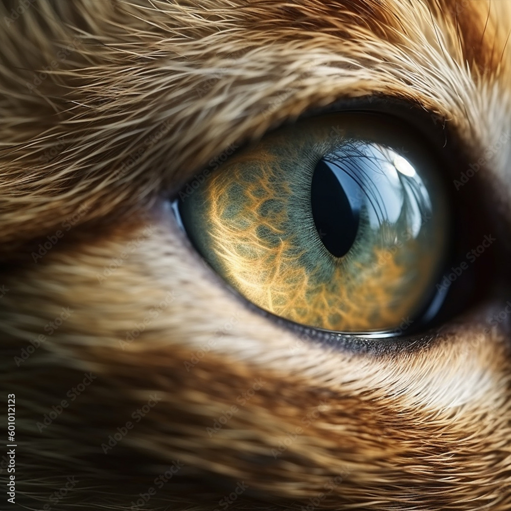 Cat's eye looking at camera, macro. AI generated, made by AI ...