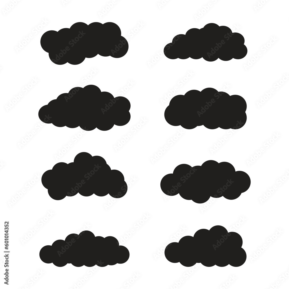 weather icon, clouds vector bundle, Sky Clouds Clipart, black and White ...