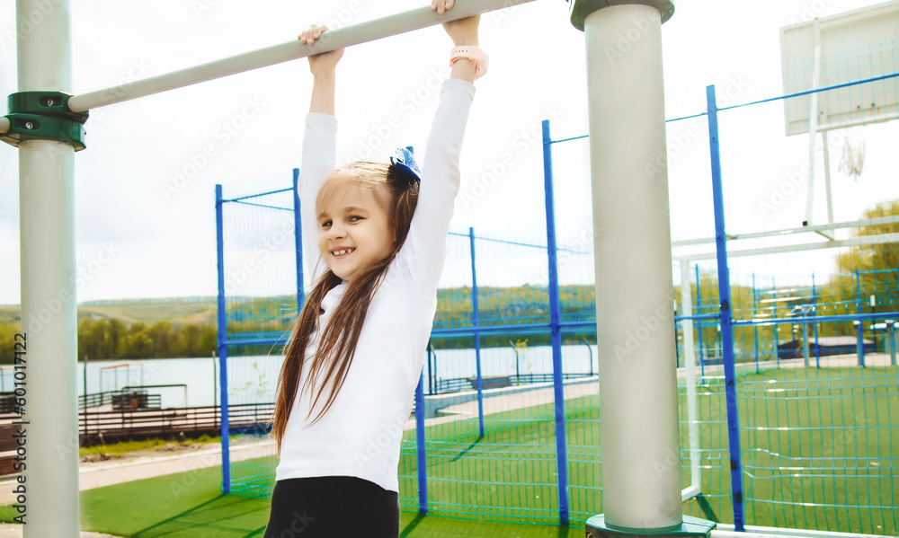 Children and healthy physical activities simple concept. Active little ...