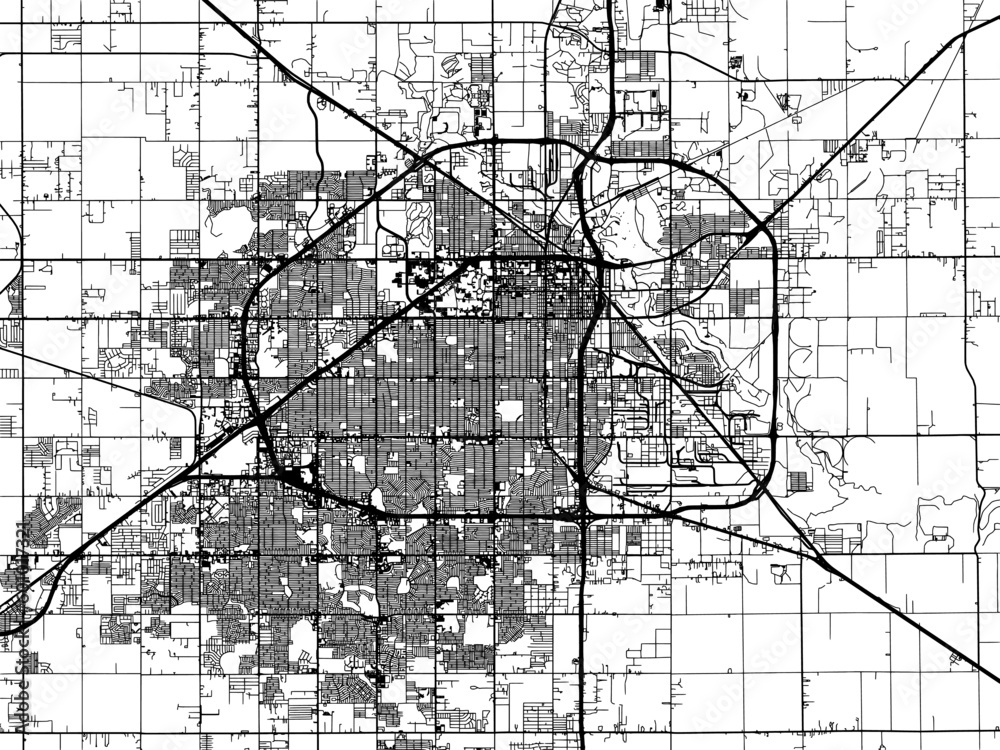 Vector road map of the city of Lubbock Texas in the United States of ...