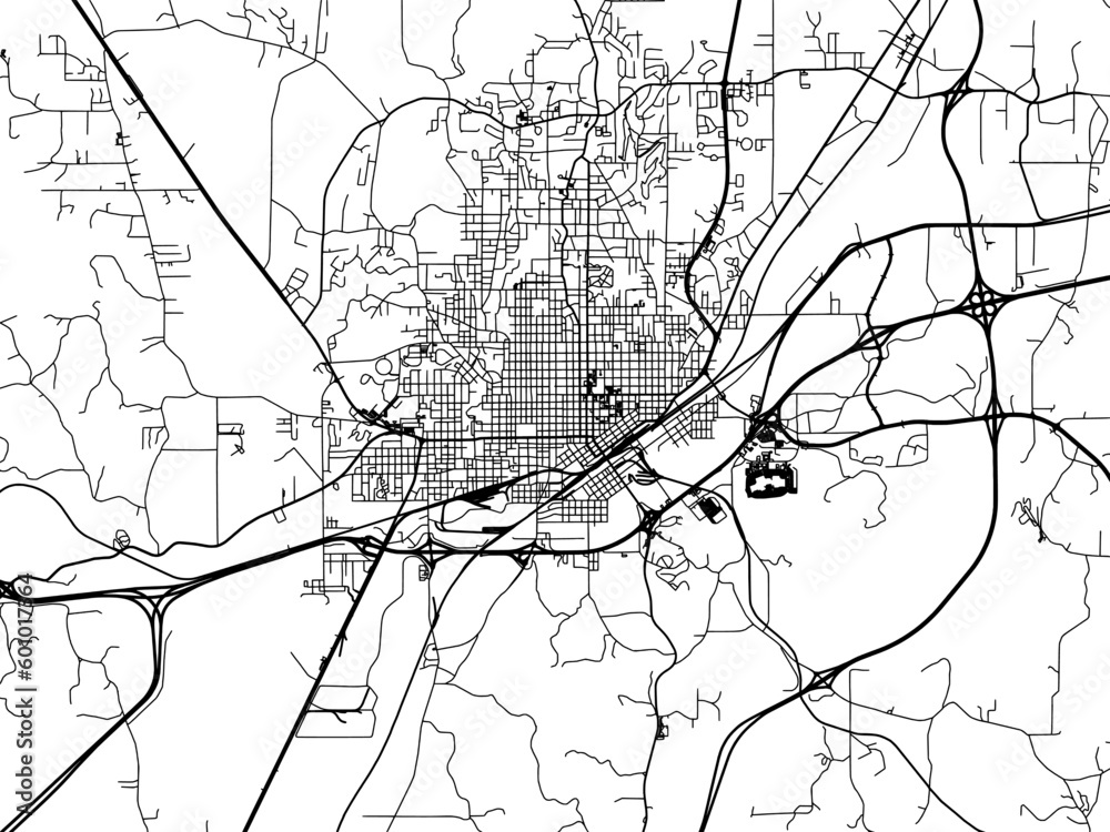 Vector road map of the city of Meridian Mississippi in the United ...