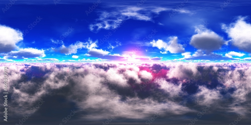 Panorama of clouds, HDRI, environment map , Round panorama, spherical ...