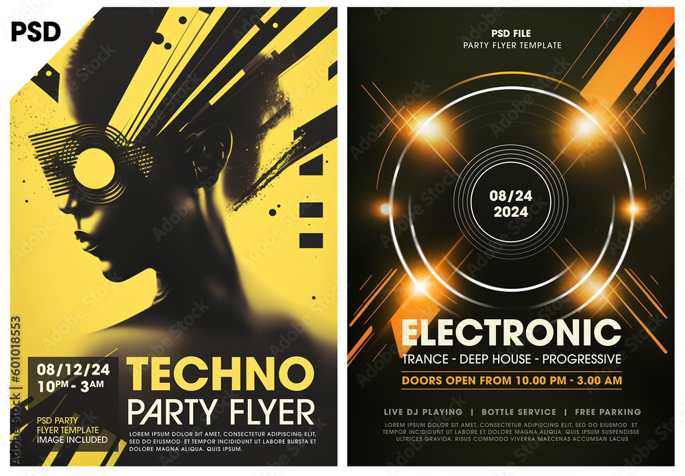 Music event party flyer designs with Generative AI Stock Template ...