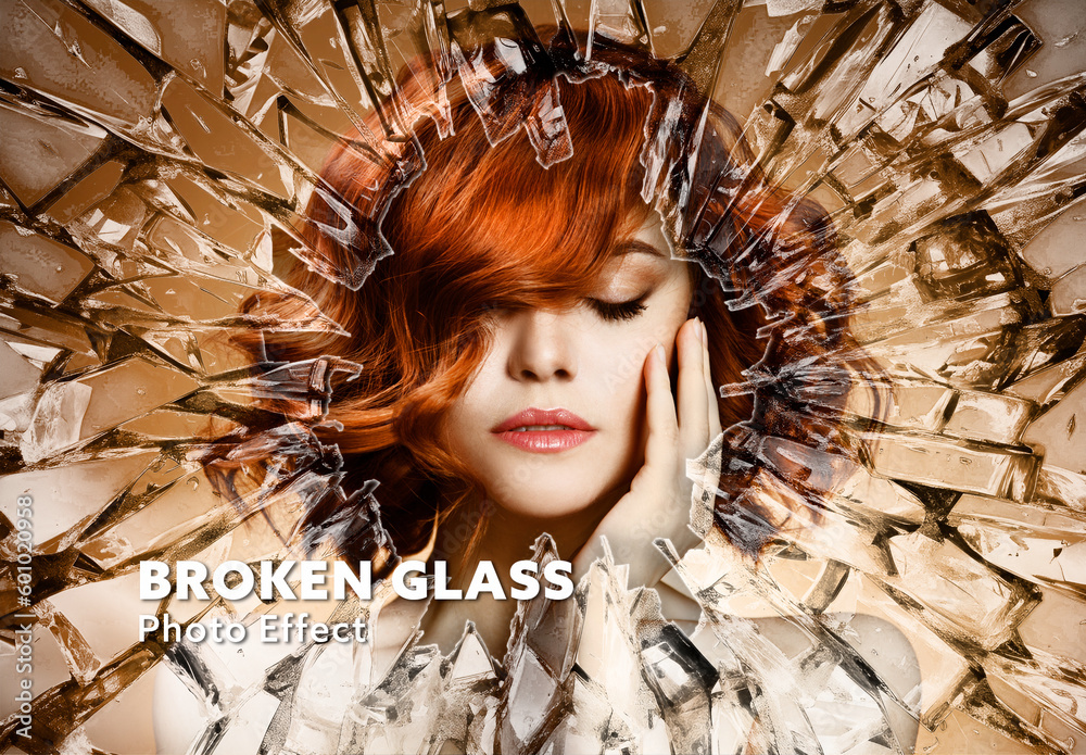 Broken Glass Photo Effect Stock Template | Adobe Stock