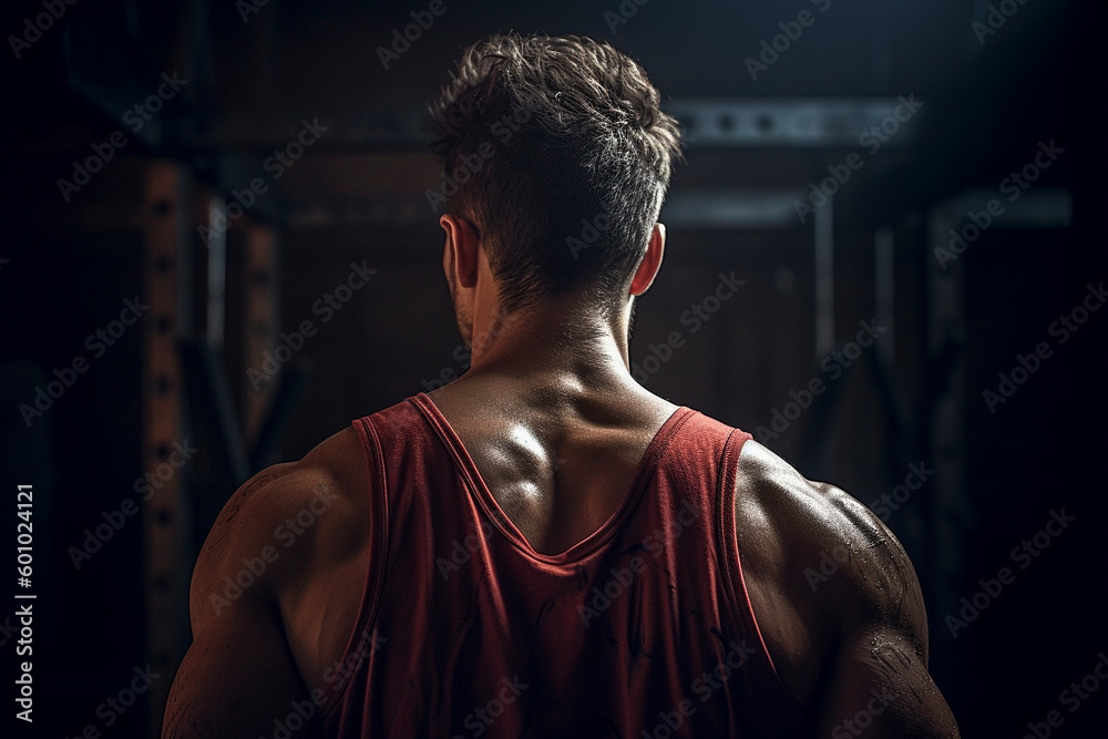 Fitness Dedication - Beautiful Athletic Man in Gym - Generative AI ...