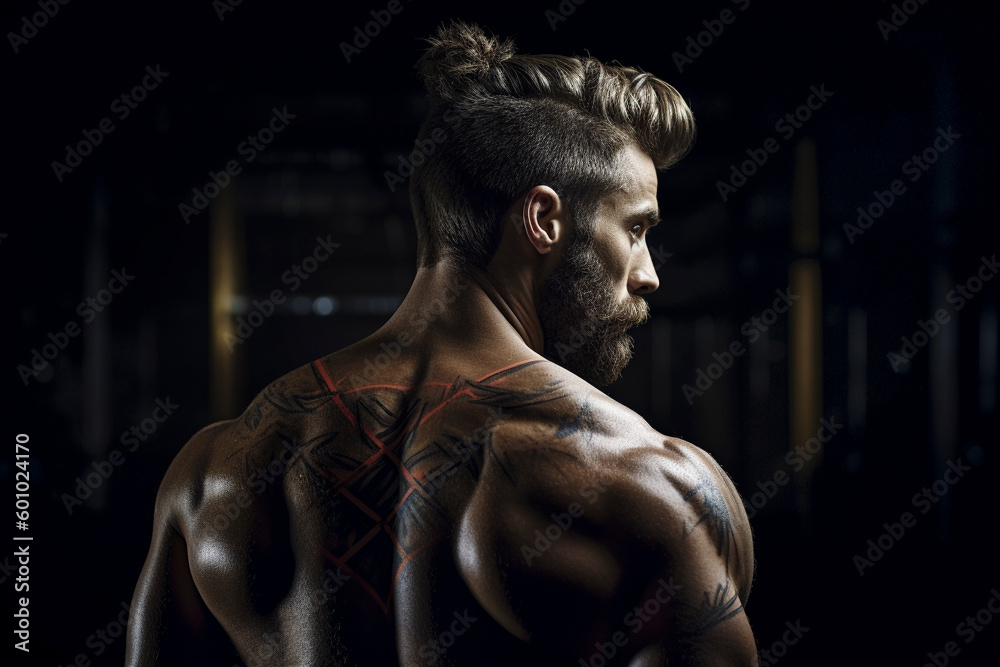 Sculpted Physique - Back View of Fitness Enthusiast - Generative AI ...