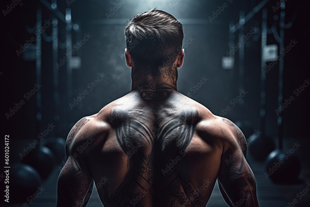 Sculpted Physique - Back View of Fitness Enthusiast - Generative AI ...