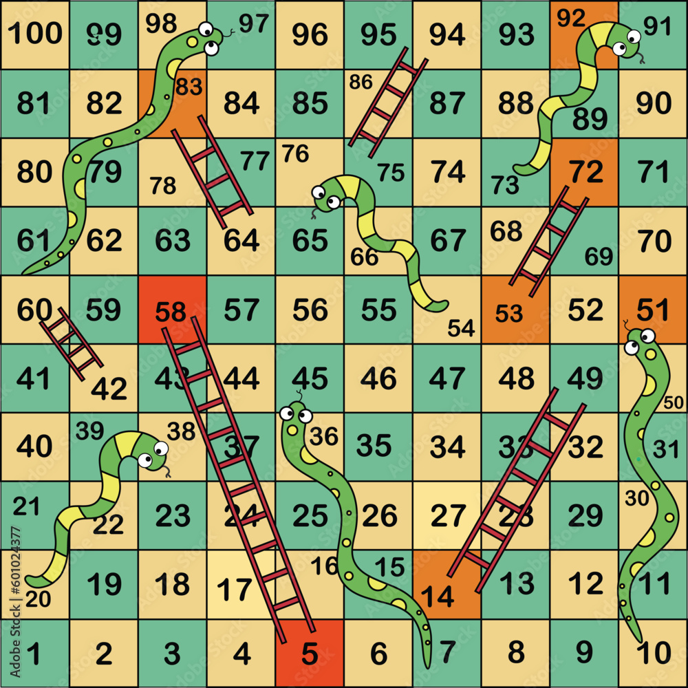 Poster Ladder snakes game,Funny frame for children,Vector illustrations ...