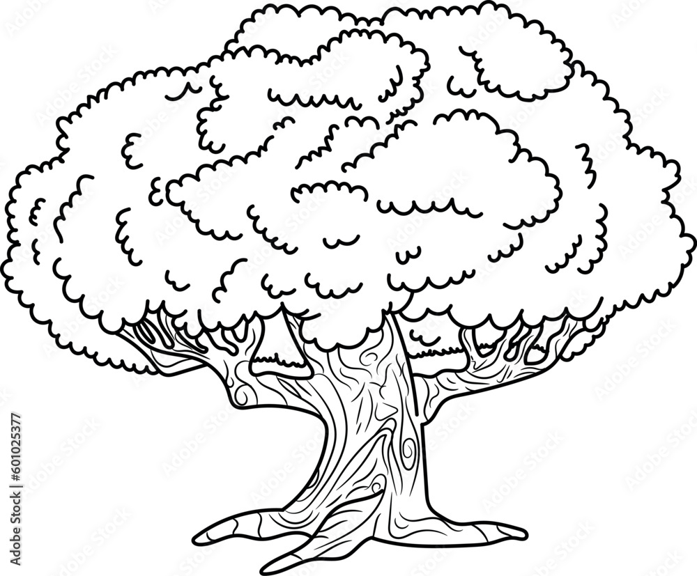 Hand drawn tree, black and white vector illustration Stock Vector ...