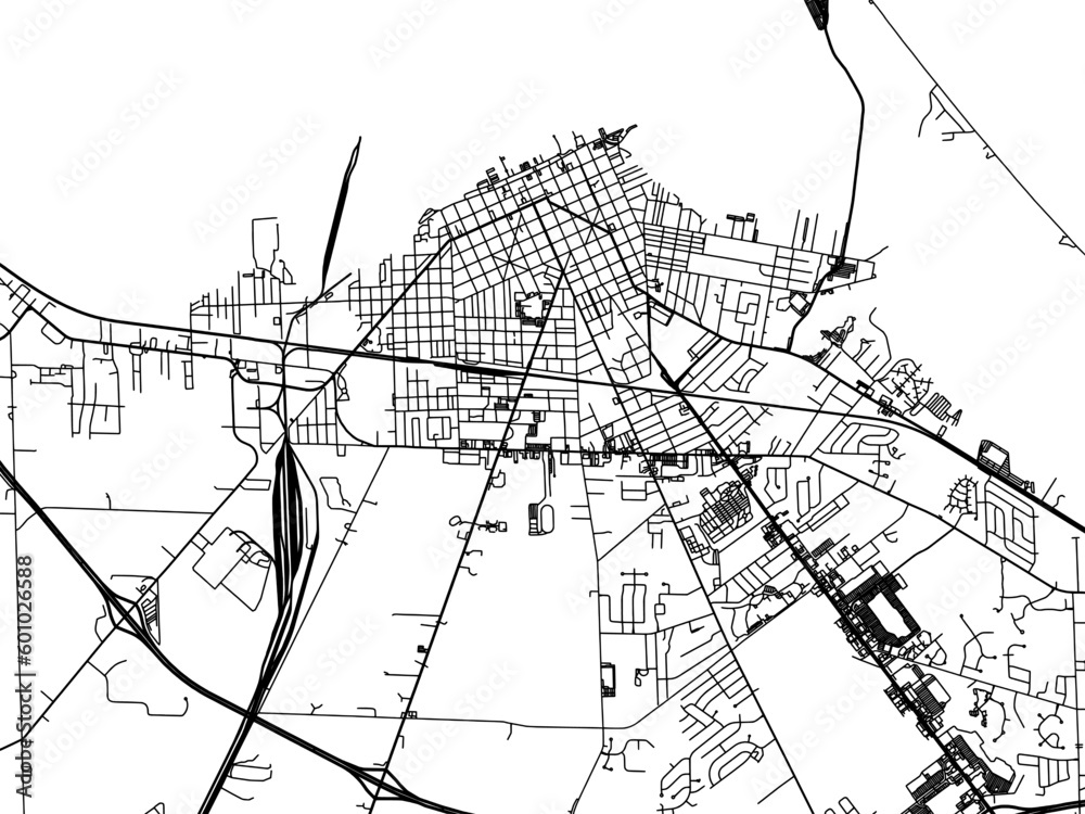 Vector road map of the city of Sandusky Ohia in the United States of ...