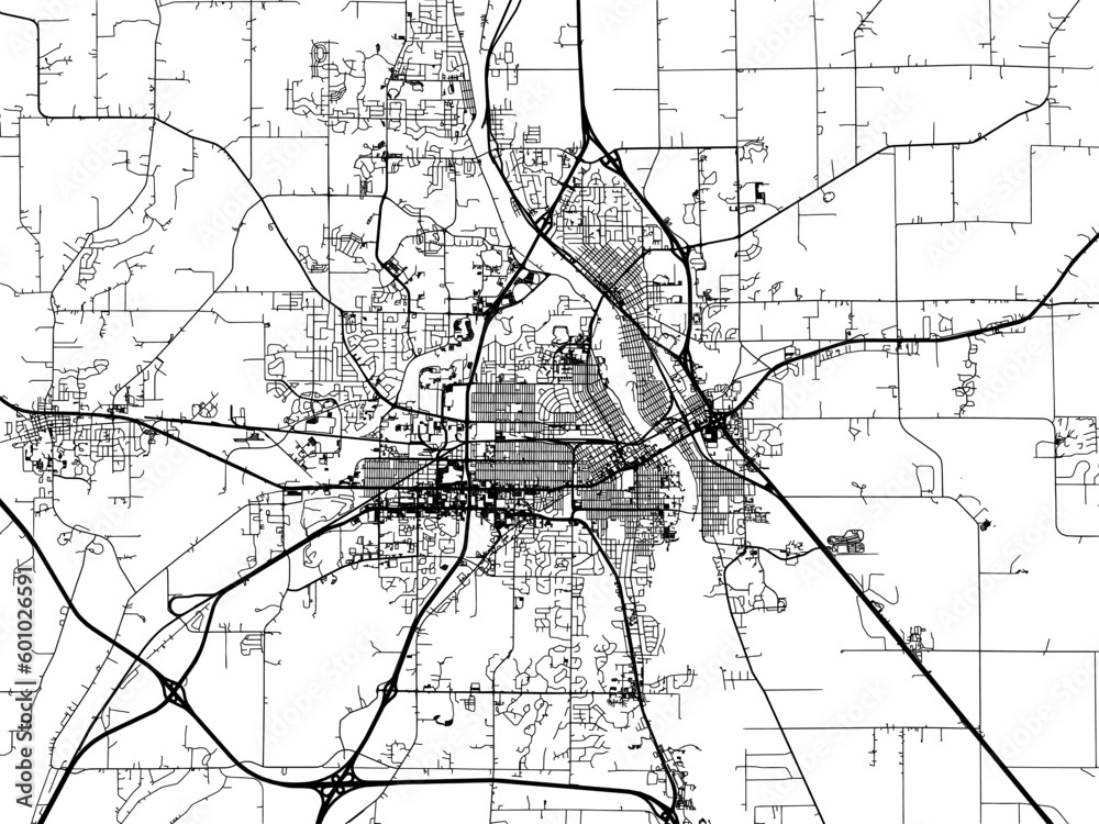 Vector road map of the city of Saint Cloud Minnesota in the United ...