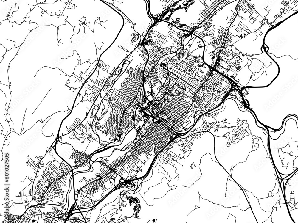 Vector road map of the city of Scranton Pennsylvania in the United ...