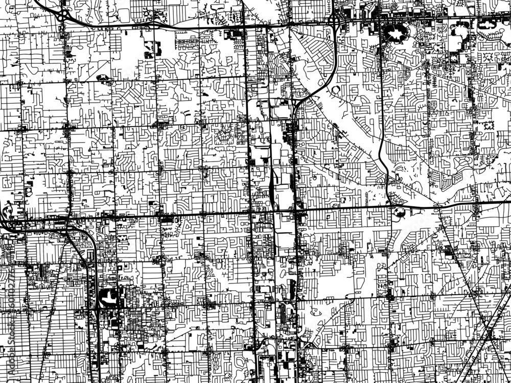 Vector road map of the city of Sterling Heights Michigan in the United ...
