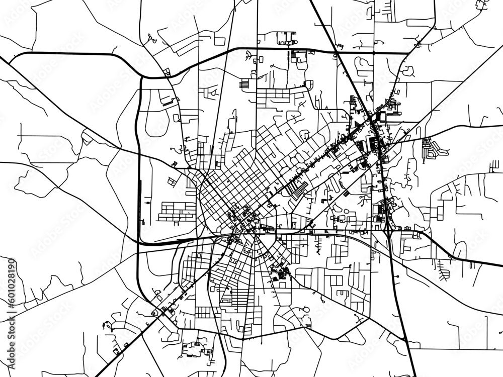 Vector road map of the city of Thomasville Georgia in the United States ...