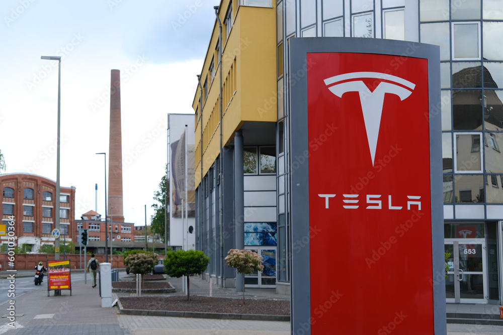 Tesla office, service station, American electric car manufacturer Elon ...