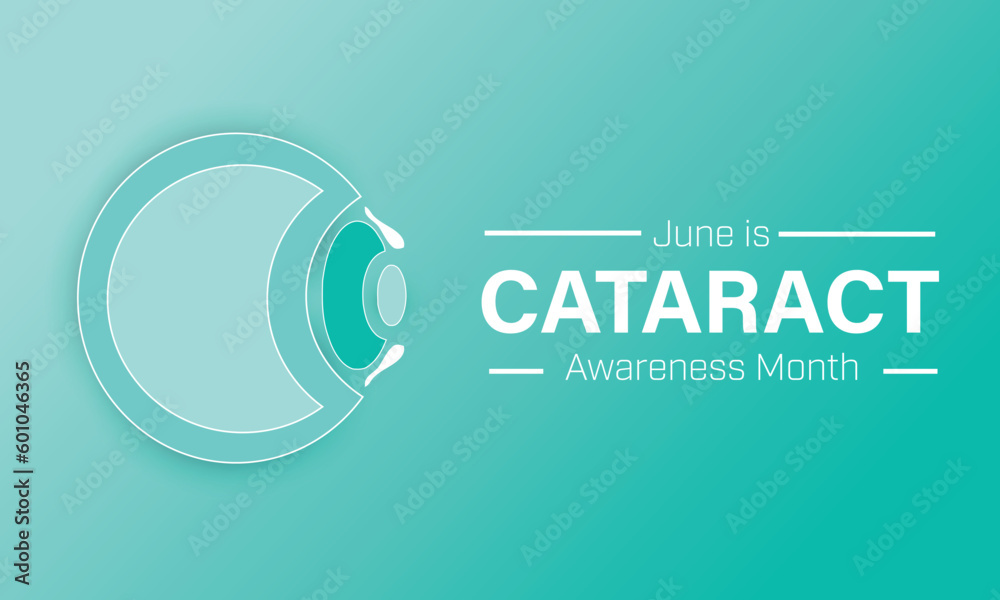 Cataract Awareness Month design background with an eye ball cutout ...