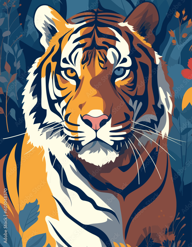 Tiger with heterochromia. Tiger with eyes of different colors. Stock ...