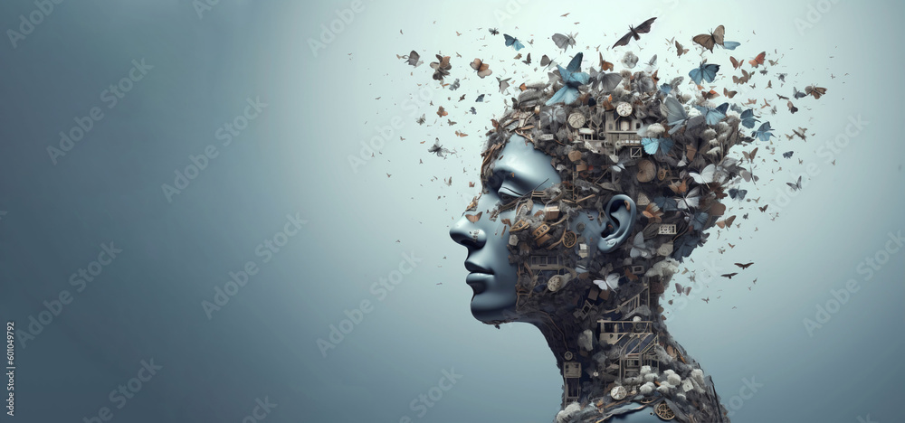 Mental Load, Cognitive Psychology Concept and Banner. Generative AI ...