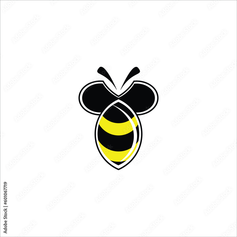 bee concept logo vector illustration, simple bee logo,label and tag ...