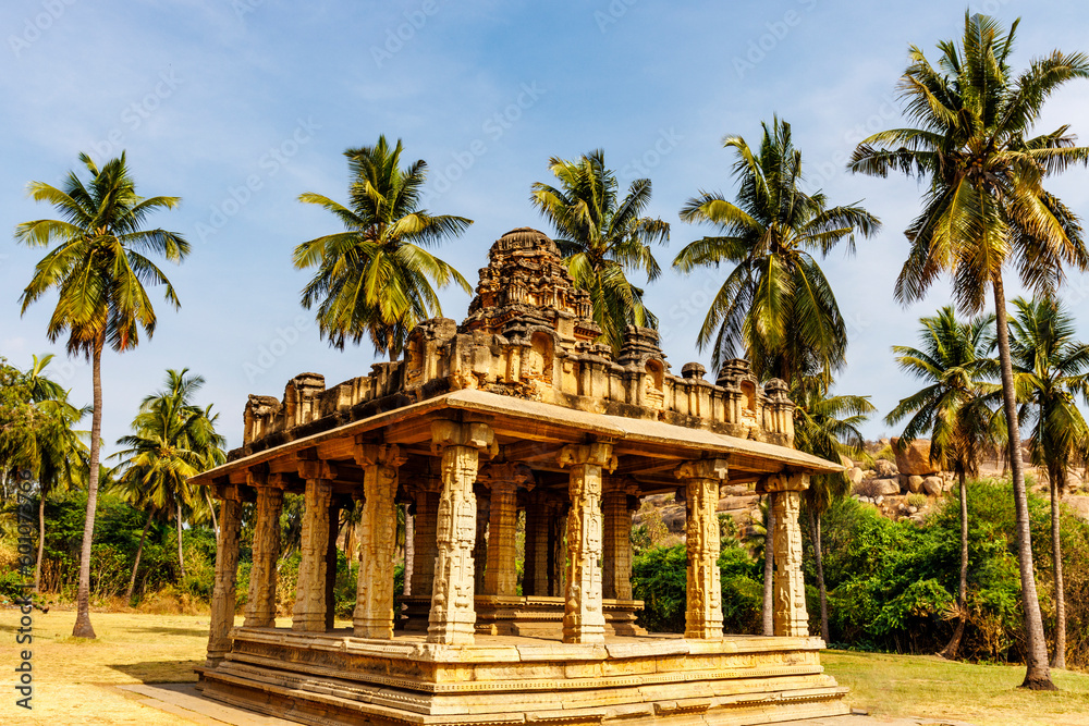 Exterior of Gejjala Mandapa Hindu temple, Hampi, Karnataka, India, Asia ...