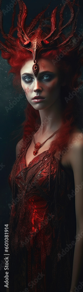 Sexy she devil with horns luring lost souls with her attractive ...